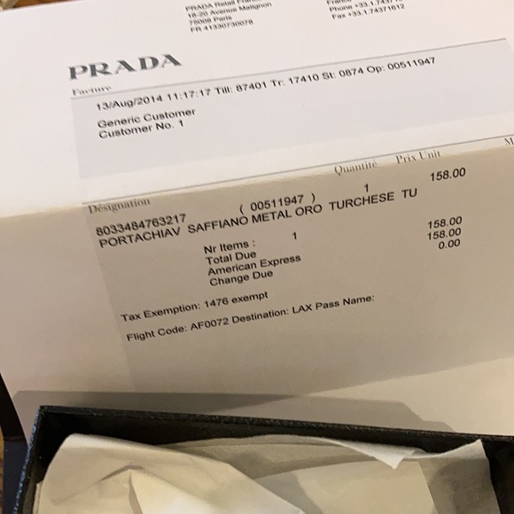 Prada | Other | Prada Box Cards Receipt Tissue | Poshmark
